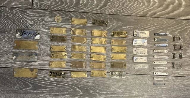 JOBLOT OF SETRIGHT Bus Ticket Machine Badges Serial no Plates, Shilling ...