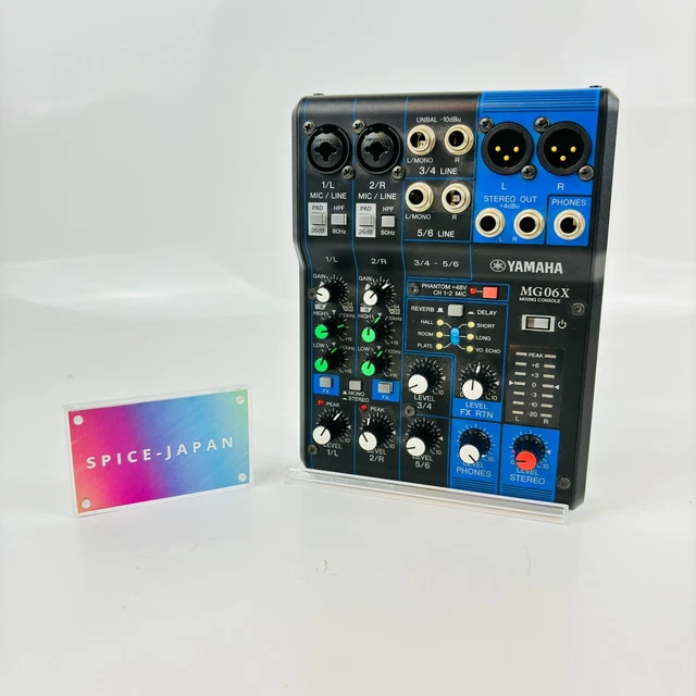 YAMAHA MG06X 6 channel Mixing Console 2 Mic Stereo Mixer Digital ...