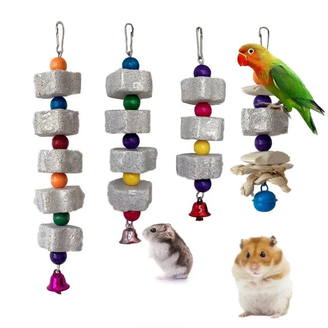 STONE MINERAL PET Supplies Bird Cage Toy Grinding Stone Flower Shape ...