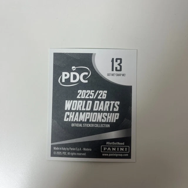 PDC WORLD CHAMPIONSHIP Darts 2025/26 Sticker Number No. 13 Russ Bray £1 ...