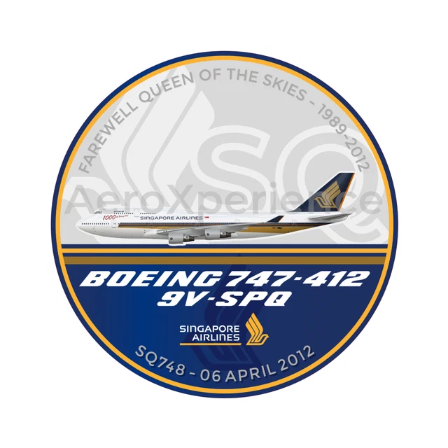 SINGAPORE AIRLINES BOEING 747-400 Sticker (Farewell Queen of the Skies ...