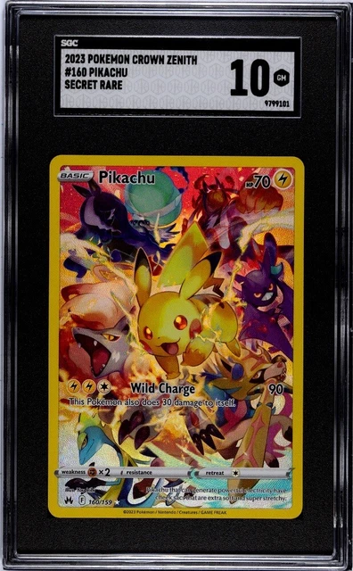SGC 10 2023 Pokemon Crown Zenith Pikachu Full Art SECRET RARE #160/159 ...