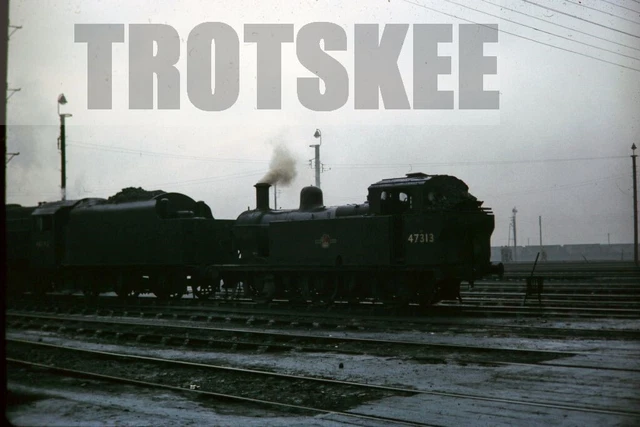 35MM SLIDE BR British Railways Steam Loco 47313 Class 3F Colwick 1966 ...