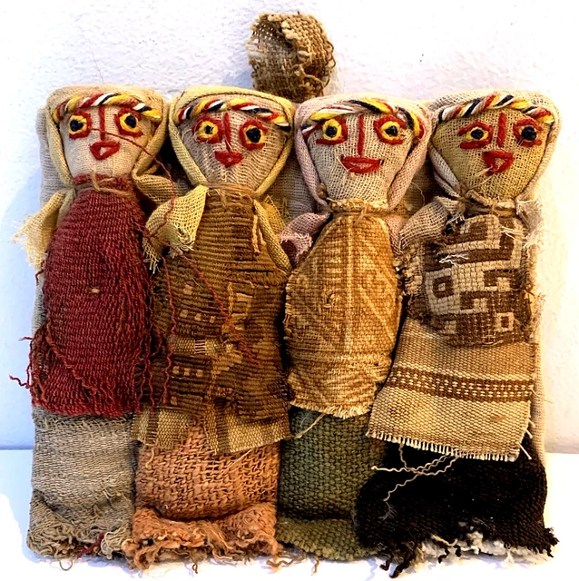 PERUVIAN CHANCAY ANTIQUE Cloth Funeral Doll Burial Ritual Primitive ...