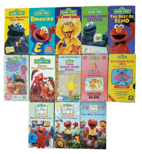 VINTAGE SESAME STREET VHS Lot PBS CTW Counting Singing Letters Elmo Big ...