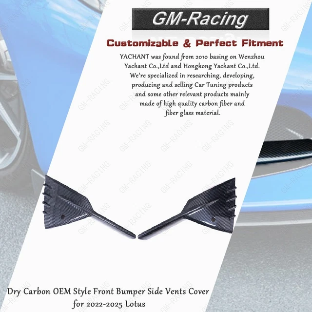 DRY CARBON EMIRA OEM Style Front Bumper Side Vents Cover for 2022-2025 ...