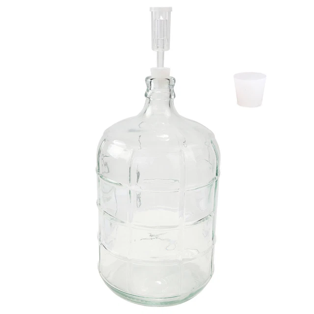 3 GALLON 11L Glass Demijohn Fermenter with bungs & Air Lock Carboy Home ...