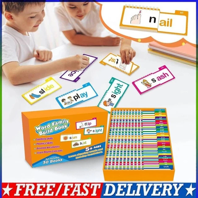 CVC WORD FLIP Chart Vowel Word Flashcards Educational Interactive for ...