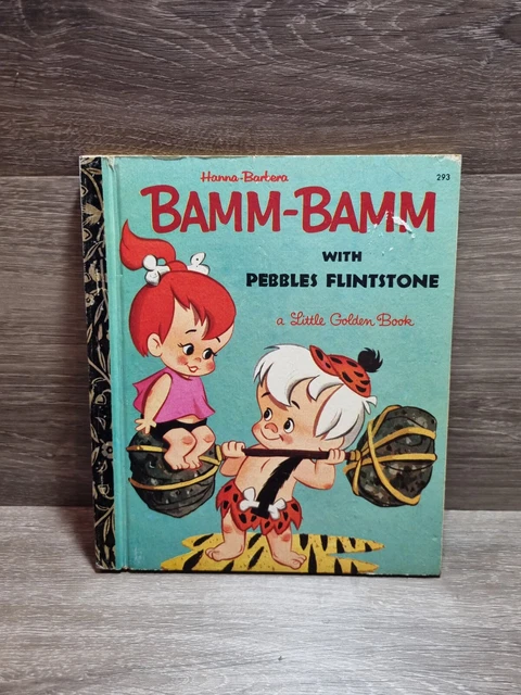 BAMM-BAMM WITH PEBBLES FLINTSTONE Little Golden Book 1974 Sydney #293 ...