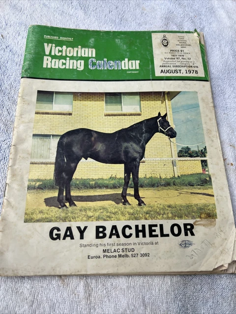 VINTAGE MAGAZINE VICTORIAN Racing Calendar Victoria 1978 Horse $4.99 ...
