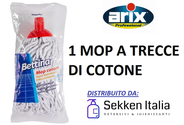 MOP LAVAPAVIMENTI CON Trecce in Cotone - Arix Mocio in Cotone 28cm ...