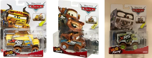 DISNEY PIXAR CARS XRS Mud Racing Miss Fritter, Arvy and Mater $75.00 ...