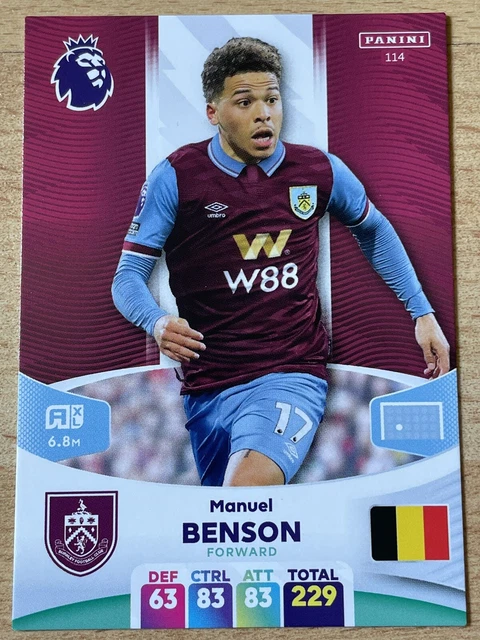 ADRENALYN XL PREMIER League 2023 2024 23 24 Manuel Benson Burnley £0.99 ...