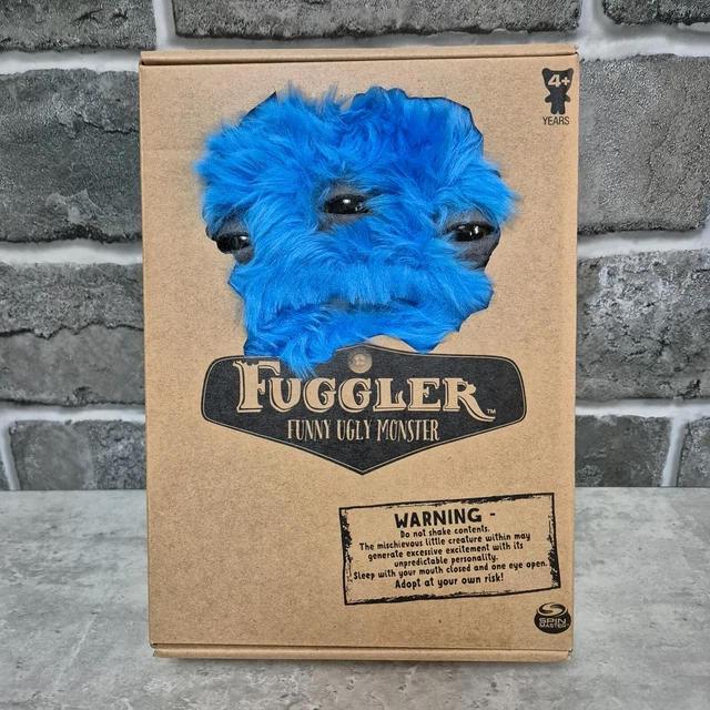 FUGGLER ANNOYED ALIEN Blue Fluffy Funny Ugly Monster Soft Toy Plush 8 ...