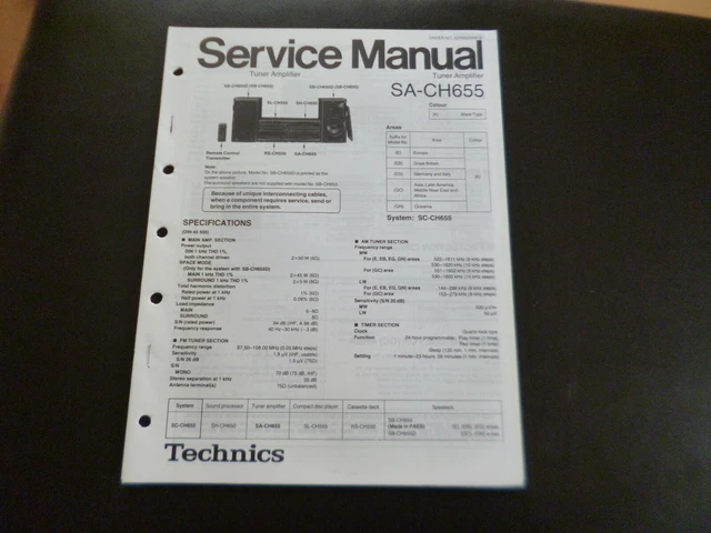 ORIGINAL SERVICE MANUAL Schaltplan Technics SE-CH 510 EUR 12,50 - PicClick DE