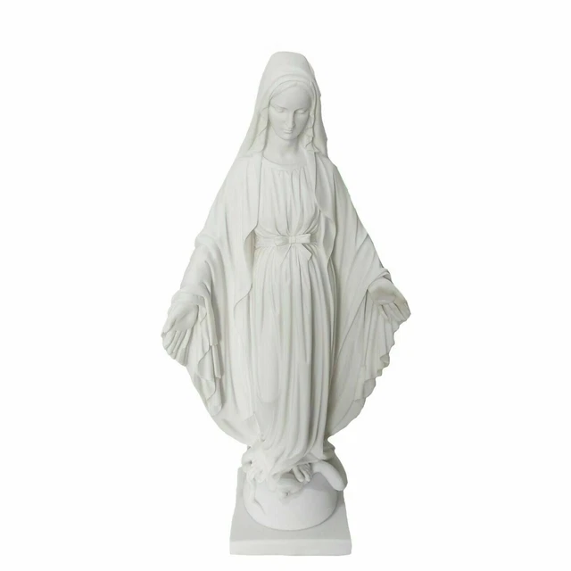VIERGE MARIE MÈRE de Jésus Madonna Statue Albâtre 18,5 Pouces EUR 236 ...