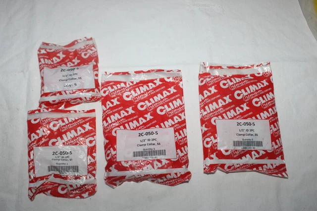 (16) CLIMAX 2C-050-S 1/2" I.D. Stainless Steel 2 Pc Shaft Clamping ...