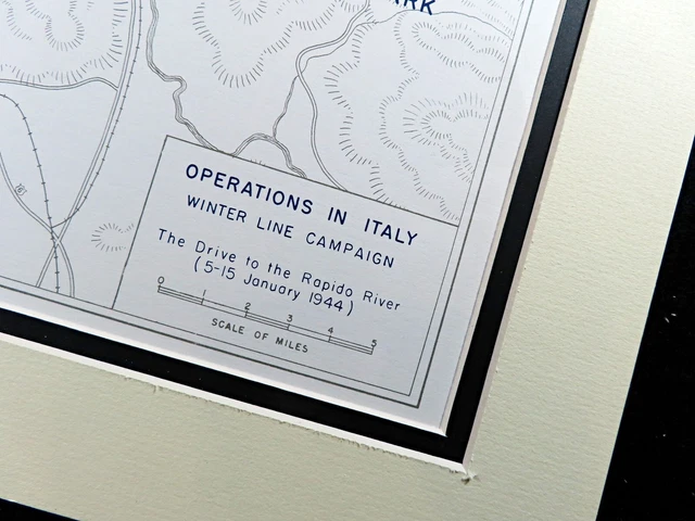WW2 MAP ALLIED Operations Italian Invasion 1944 Winter Line Rapido ...