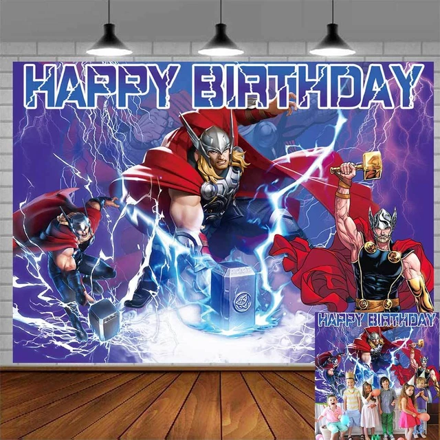 THOR PARTY SUPPLIES Birthday Decorations Backdrop Baby Shower Banner ...