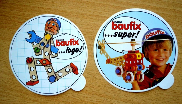 AUFKLEBER 2 STÜCK Sticker "Lorenz baufix...logo" Lorenz baufix...super ...