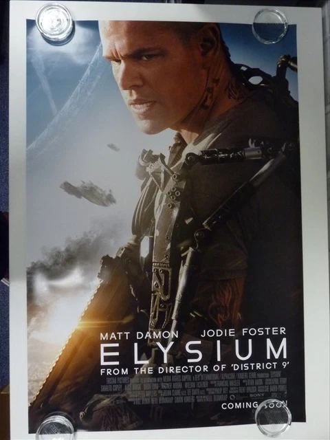 ELYSIUM MATT DAMON Jodie Foster Action Original Film Affiche Un Feuille ...