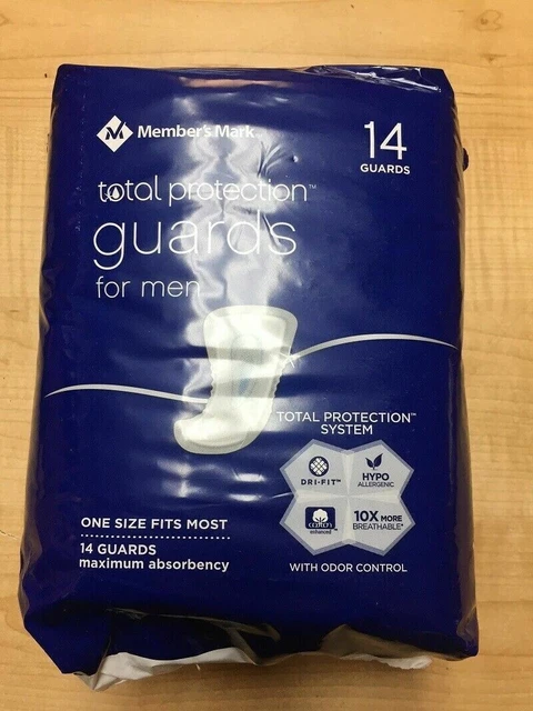 NIB MEN'S MEMBERS MARK Total Protection Guards For Men 84ct One Size ...