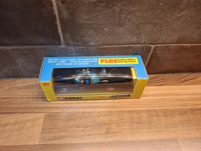 CORGI 267 MATT BLACK BATMOBILE Red Wheels Batman & Robin Fully Restored ...