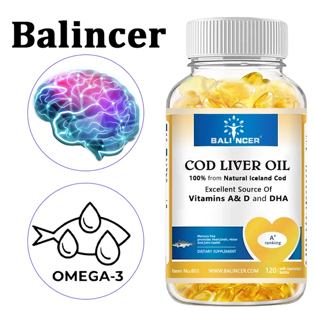 COD LIVER OIL Capsules,Heart,Joint,Brain And Eye Health,Boost Immunity ...