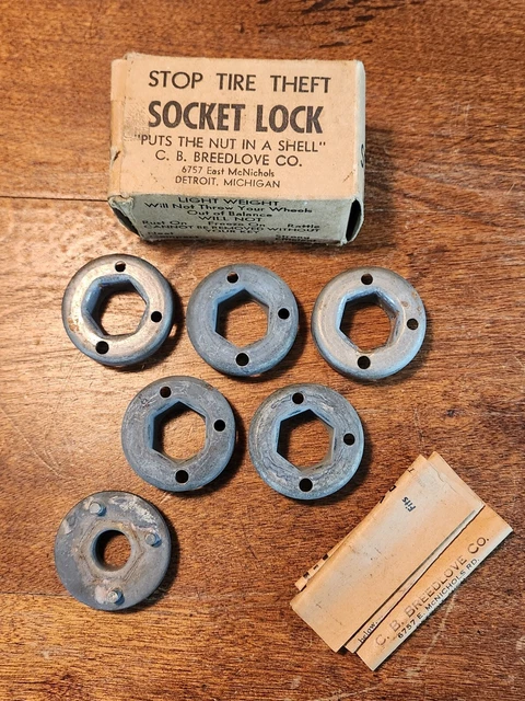 NOS VINTAGE 1930'S SOCKET LOCK ANTI THEFT WHEEL LOCKS KIT C. B ...