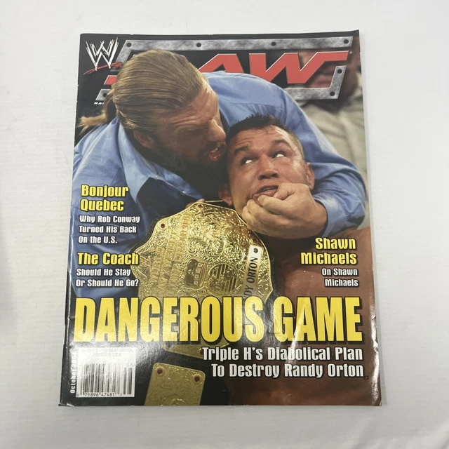 WWF RAW MAGAZINE October 2004 WWE Randy Orton Triple H + Poster Fine £6 ...