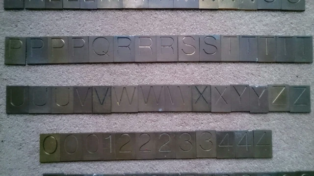 GRAVOGRAPH BRASS PANTOGRAPH Block Capitals Letter, Number and Symbol ...