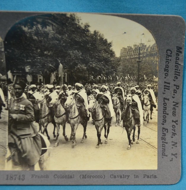 WW1 STEREOVIEW PHOTO French Colonial Morocco Cavalry In Paris Keystone ...