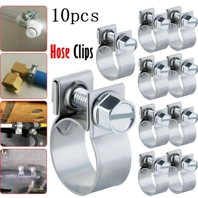 COMPLETE CLAMPING RING Hose Clips Nuts & Bolts 10pcs Mini Stainless ...