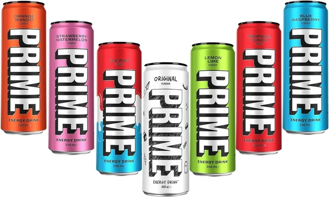 PRIME ENERGY DRINKS Variety Pack 330ml Cans Original,Lemon,Orange ...