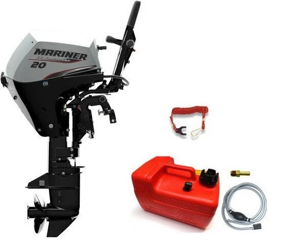 20HP MARINER F20 EFi SHORT Shaft 4-Stroke Outboard 12L Tank & Line ...