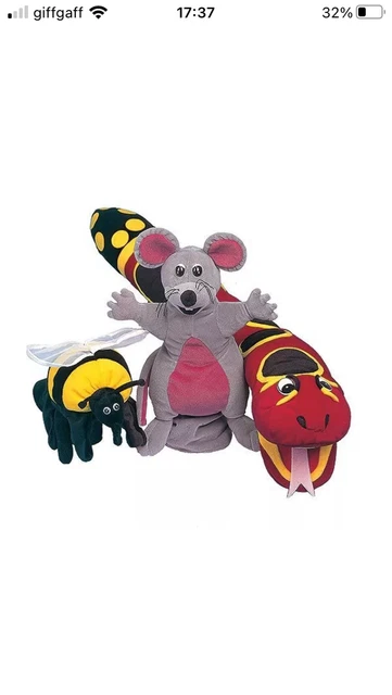 JOLLY PHONICS PUPPETS Inky mouse, snake and bee. £20.00 - PicClick UK