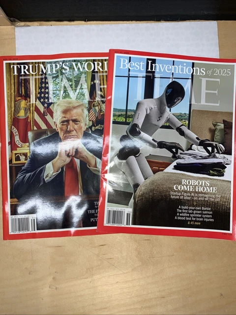 TIME MAGAZINE NOVEMBER 2025 DONALD TRUMP. Oct. Best Inventions 2025 2pc ...
