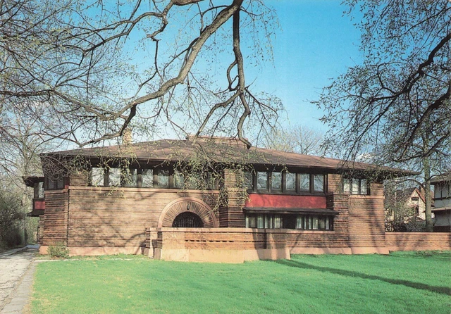 POSTCARD IL OAK Park Frank Lloyd Wright Architect Chicago Ave Arthur ...