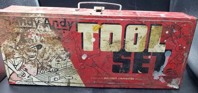 VINTAGE HANDY ANDY Blue Skil-Craft Tool Set Box, Empty #620 $19.99 ...