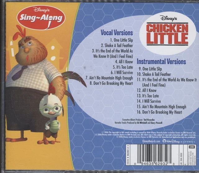 DISNEY’S SING ALONG chicken little cd £6.94 - PicClick UK