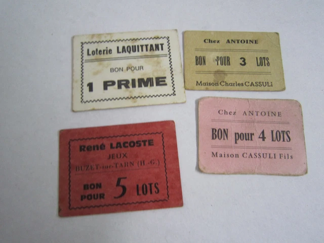 LOT DE 4 Ticket De Manege Fete Foraine Rene Lacoste Chez Antoine ...