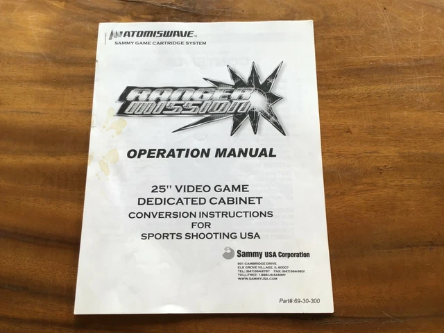 VINTAGE ORIGINAL SAMMY Corp. RANGER MISSION Operation Manual See ...