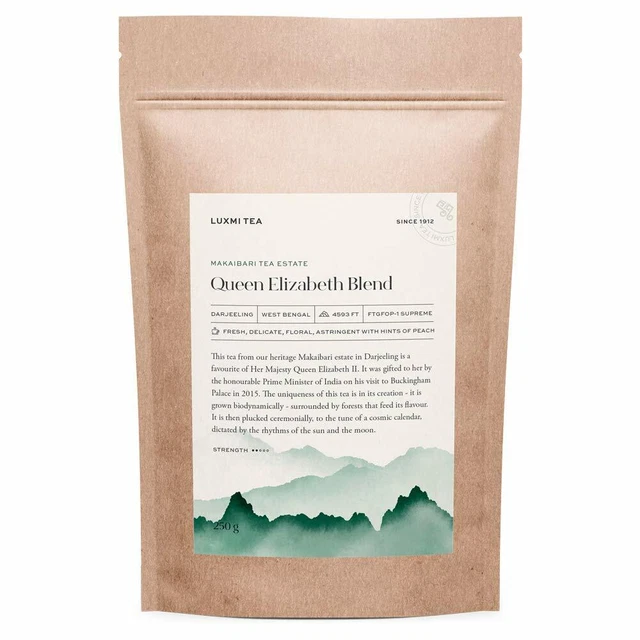 LUXMI TEA, QUEEN Elizabeth Blend, Darjeeling Second Flush Tea 250gm £30 ...