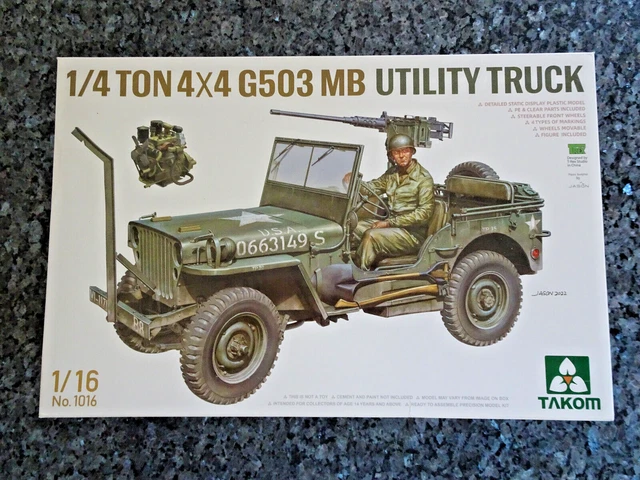 TAKOM 1/16 1/4 Ton 4X4 G503 Mb Utility Truck Jeep £60.00 - PicClick UK