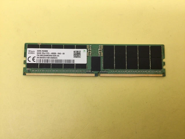 SK HYNIX 64GB(1X64GB) 2Rx4 Pc5-4800B Ddr5 Rdimm Server Memory ...