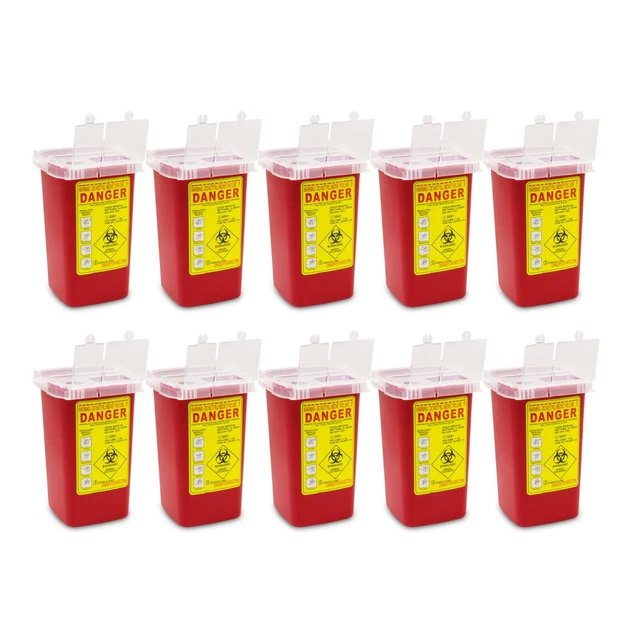SHARPS CONTAINER, 1 Quart, 10/box $58.66 - PicClick AU