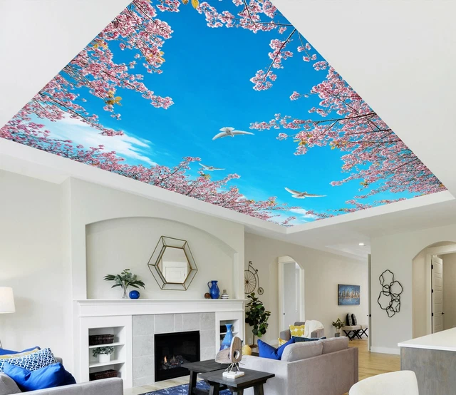 3D PINK FLOWER A5491 Ceiling WallPaper Murals Wall Print Decal Deco AJ ...