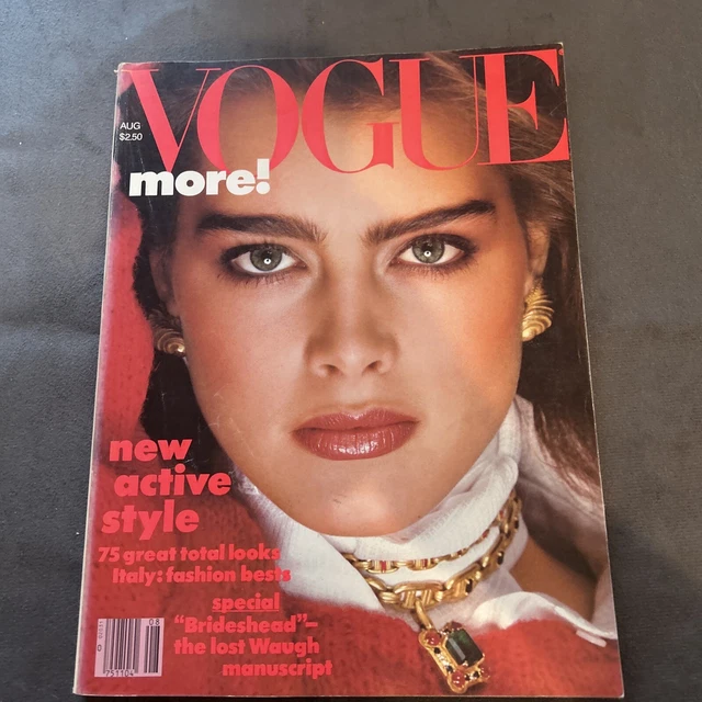 VINTAGE ORIGINAL VOGUE Magazine August 1982 Brooke Shields Cover Model ...