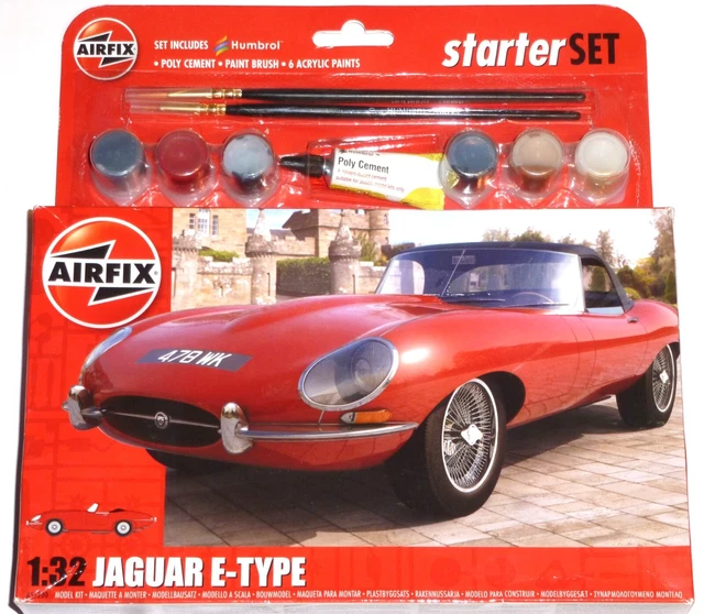 AIRFIX, JAGUAR E Type 1:32 Scale Model Kit, Boxed, Instructions ... AIRFIX, JAGUAR E Type 1:32 Scale Model Kit, Boxed, Instructions ...
