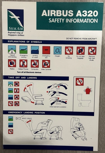 SAFETY CARD | Silk Air | Airbus A320 EUR 6,90 - PicClick DE